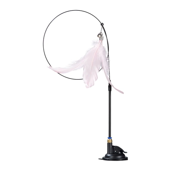 Cat Feather Teaser Wand Toy With Suction Cup,Interactive Play Stick ...