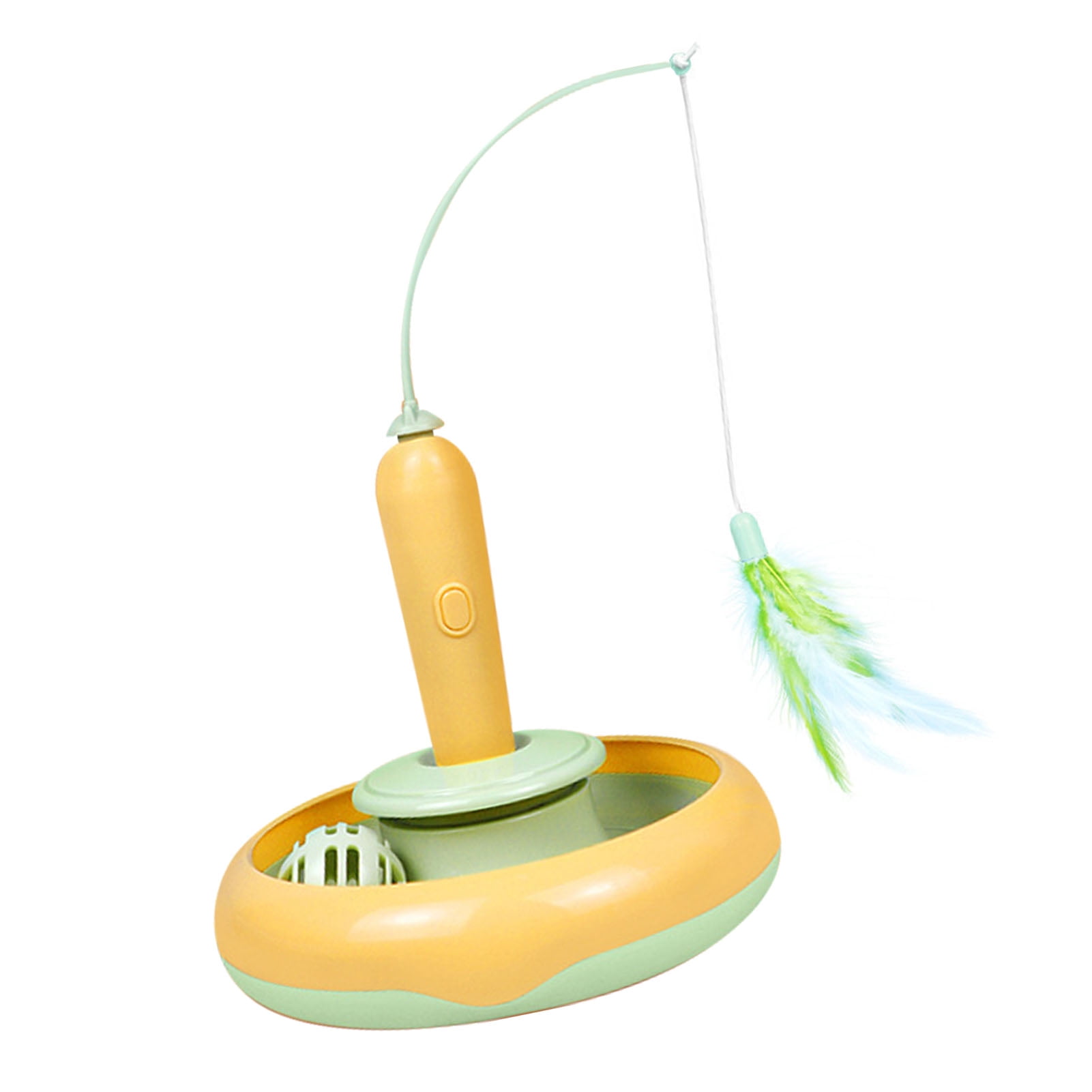 Cat Feather Toy Automatic 360 Degrees Rotating Bell Ball Stable Base ...