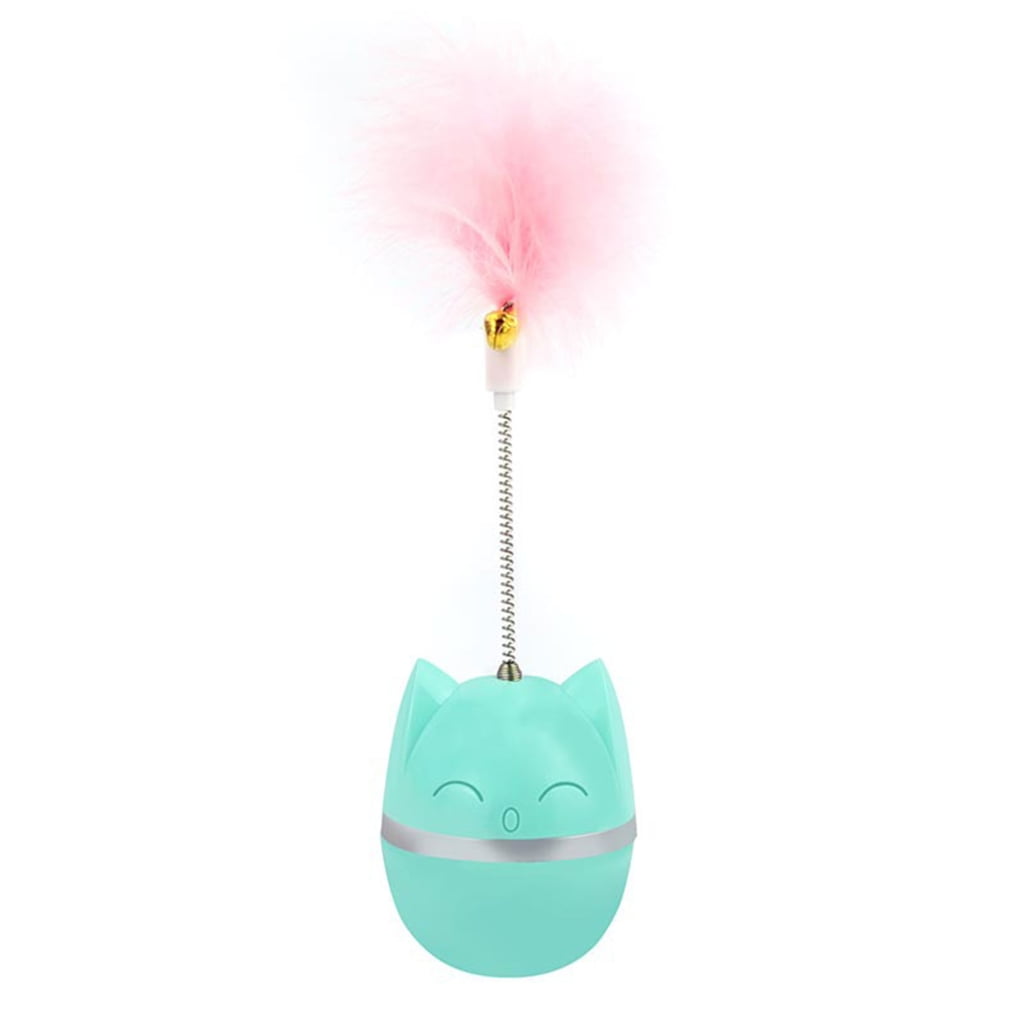 Cat Feather Toy Kitten Tumbler Toy Ball Funny Interactive Cat Toy ...