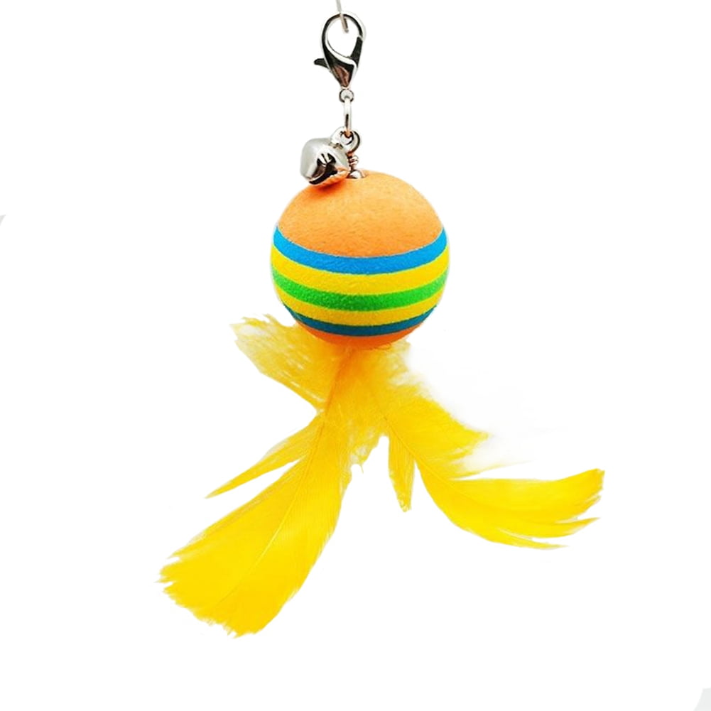 Cat Feather Toys Interactive Cats - Feather Bell Rainbow Ball ...