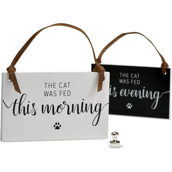 Cat Fed Reminder Sign - Magnet Included - Must Have Pet Accessories ...