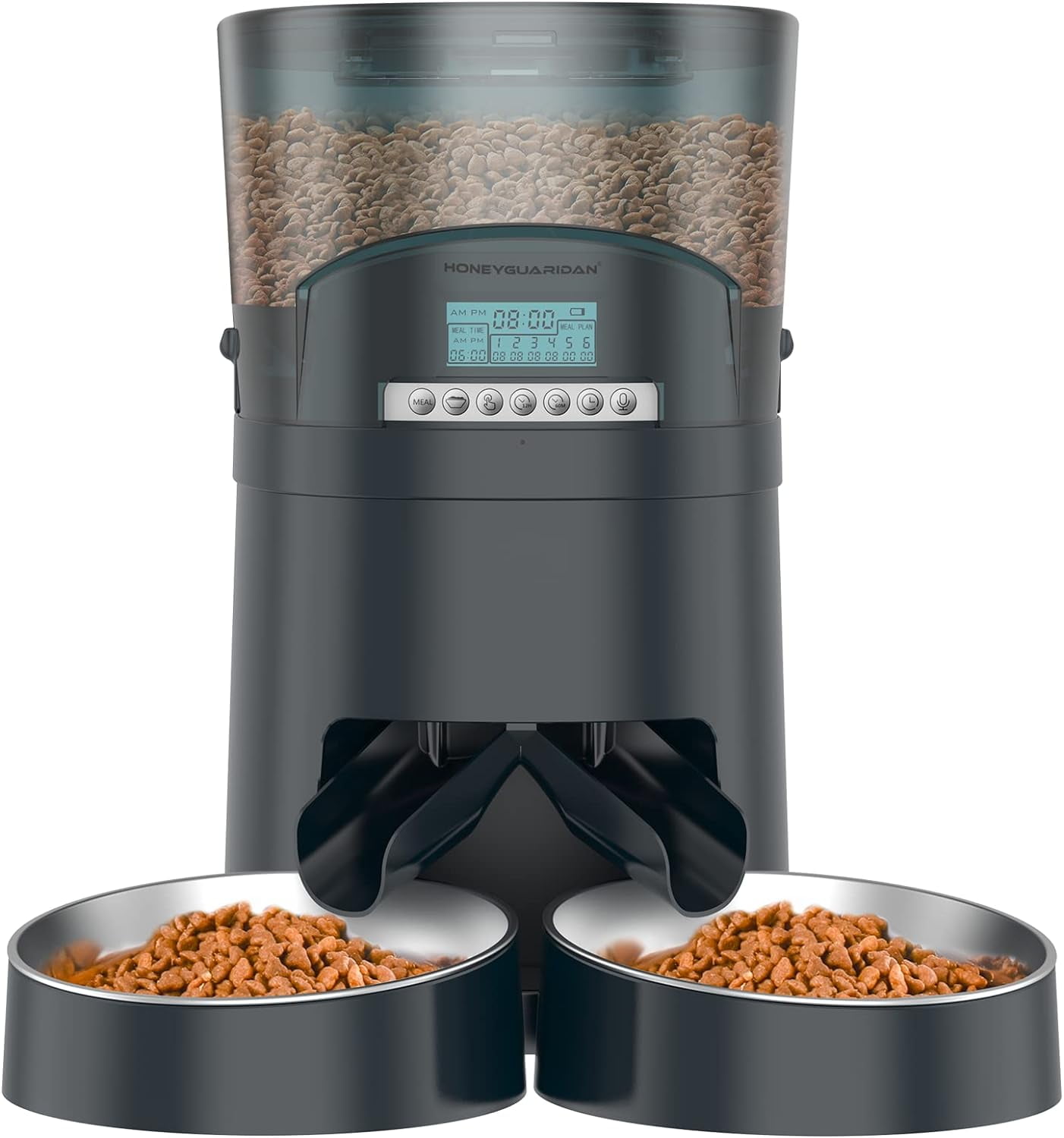 HoneyGuaridan 4.5L Automatic Cat Feeder, Meal Control, Timer, Voice ...