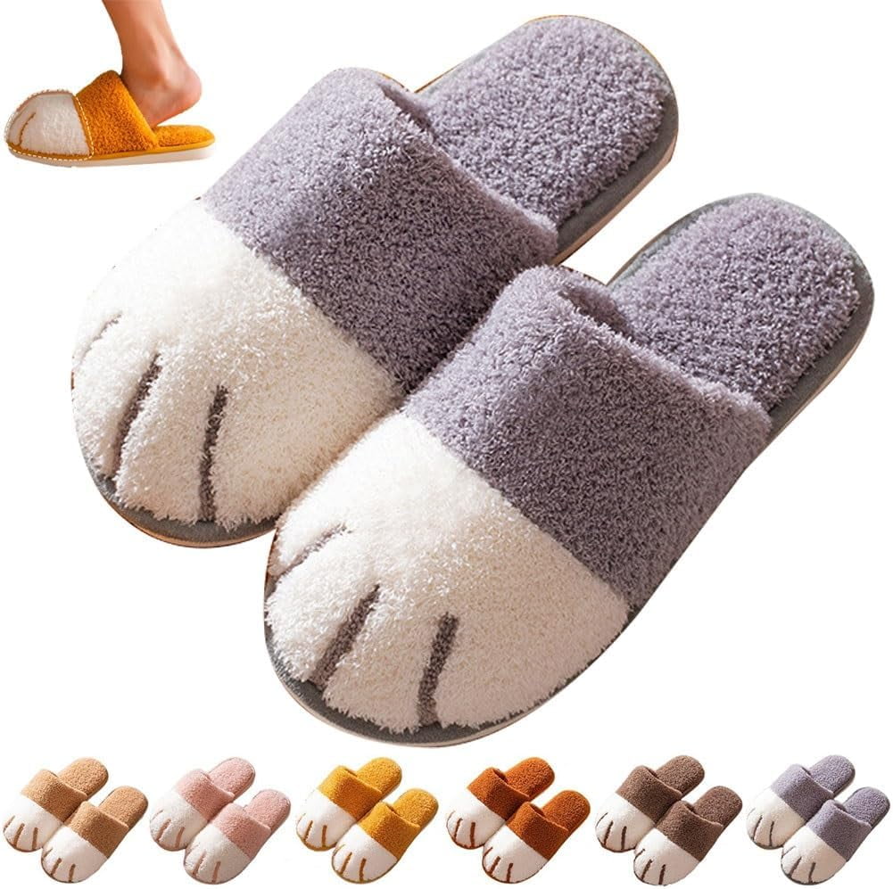 Cat Feet Slippers, Cat Paw Slippers for Women, Cute House Animal ...