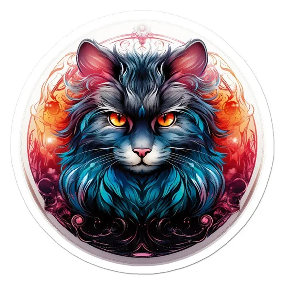 Cat Feline Sticker Indoor Outdoor Phone Decal Water Bottle Stickers Car ...