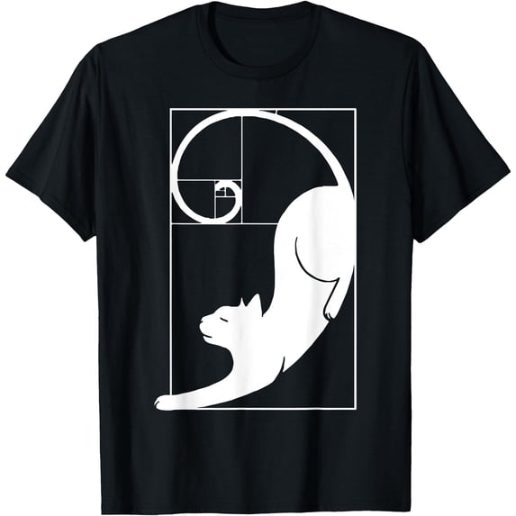 Cat Fibonacci Spiral Sacred Geometry Ratio Mathematicians T-Shirt ...