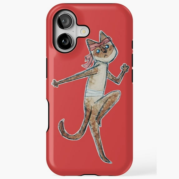 Cat Fighter Cartoon Character Art Tough Case for iPhone 17 through 11 ...