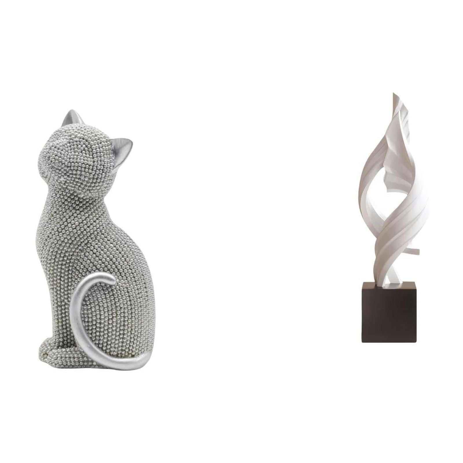 Cat Figurine Abstract Art Sculpture Resin Ornament Modern Minimalist ...
