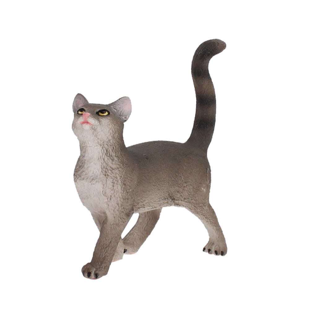 Cat Figurine Kitten Figurines Figures Decor Home Desktop Simulation Set ...
