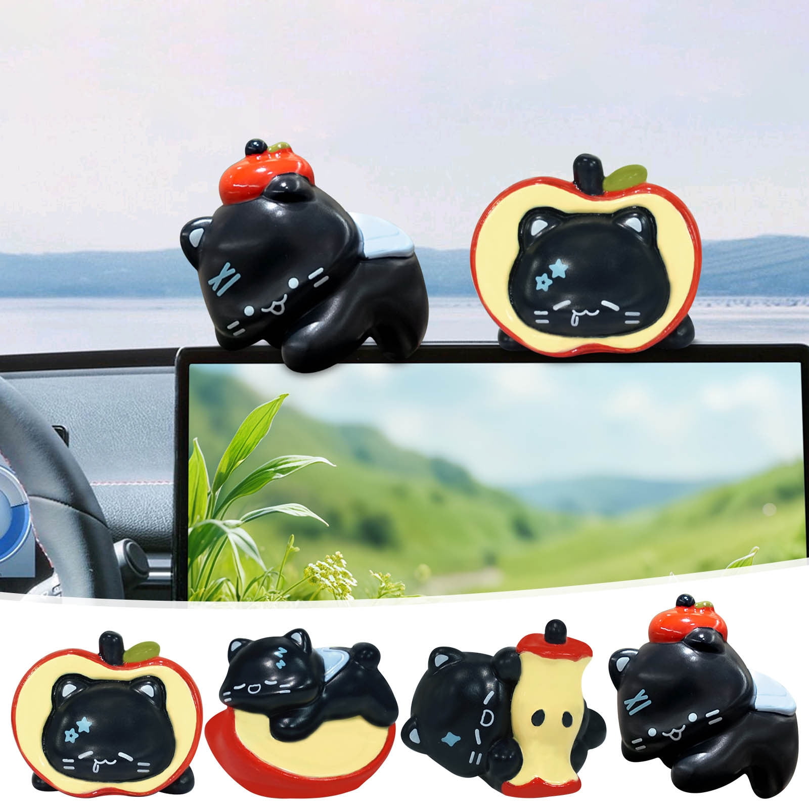 Cat Figurine Monitor Buddy | Cute Resin Decorative Desk Ornament ...