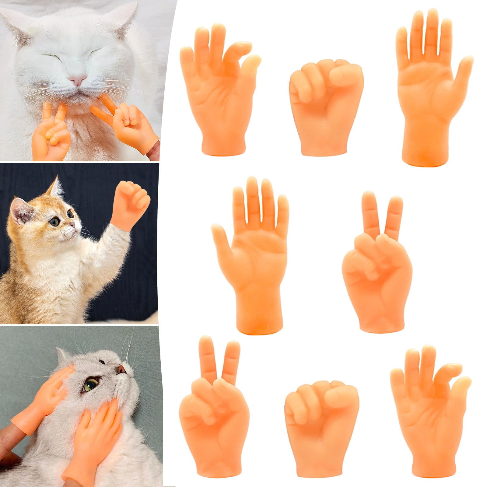 Cat Fingers 12PCS Mini Rubber Finger Puppets Tiny Hands for Cats Mini ...