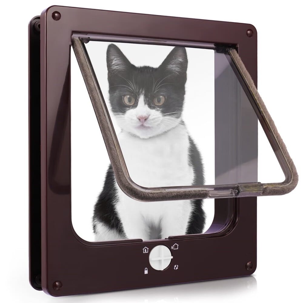Cat Flap Dog Flap 4-Way Facile Closure for Cats and Small Dogs, Install ...
