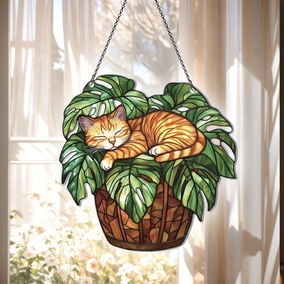 Cat Flat 2D Acrylic Suncatcher, Cat Ornaments, Cat Decor, Cat Gifts For ...