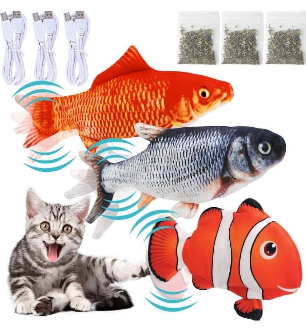 Cat Flip and Flop Fish Cat Toy - Realistic Wiggling Interactive ...