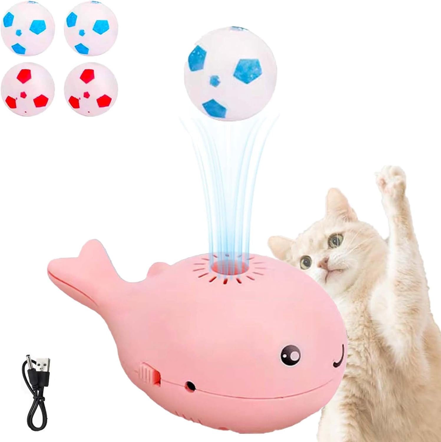 Cat Floating Ball Toy - Whale - Shaped Electric Moving Soccer for Cats ...