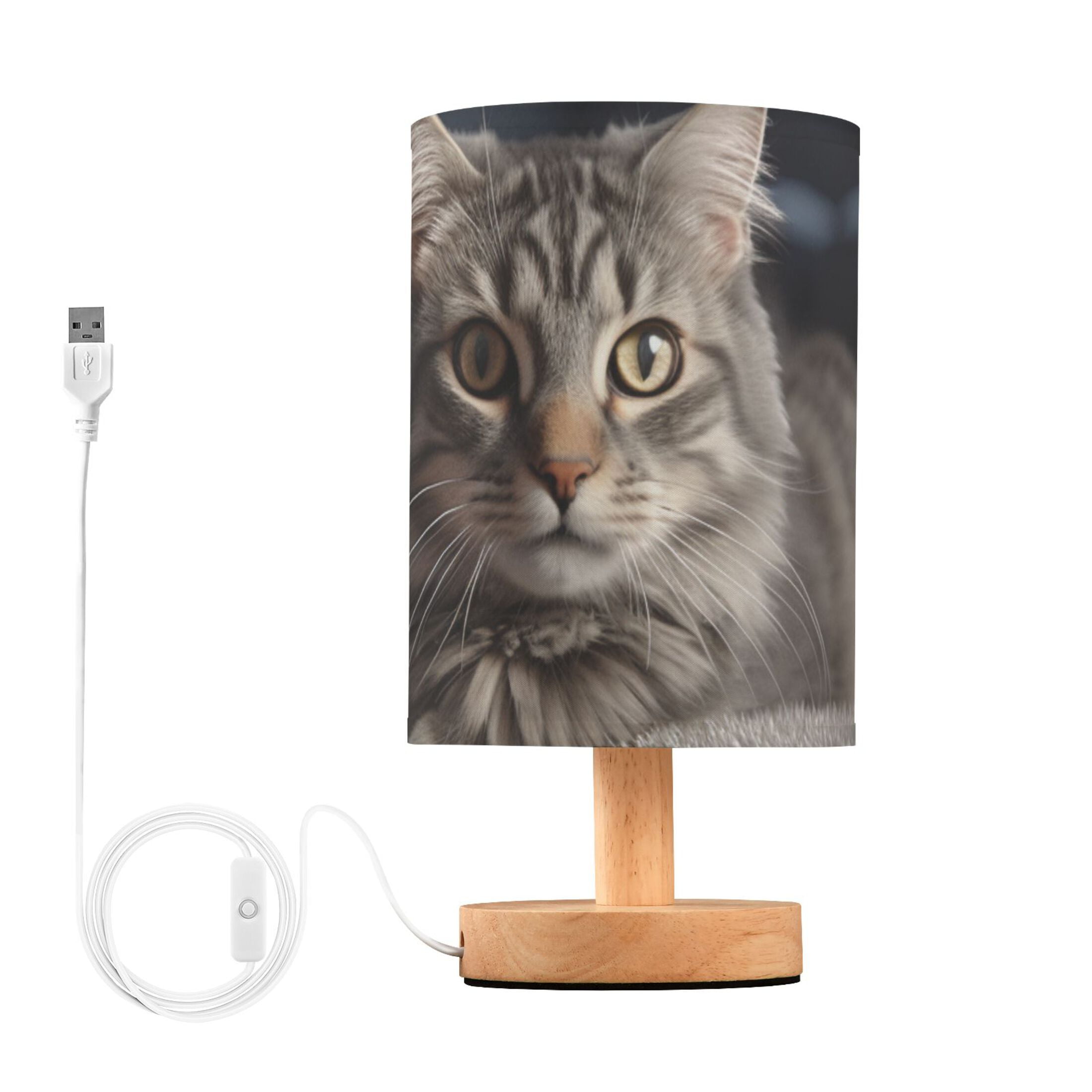 Cat Floor Sofar Table Lamp USB Bedside Desk Nightstand Lamp Printed ...