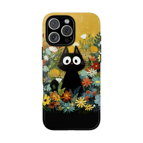 Cat Floral Design Protective Cover Compatible with iPhone 11 12 13 14 ...