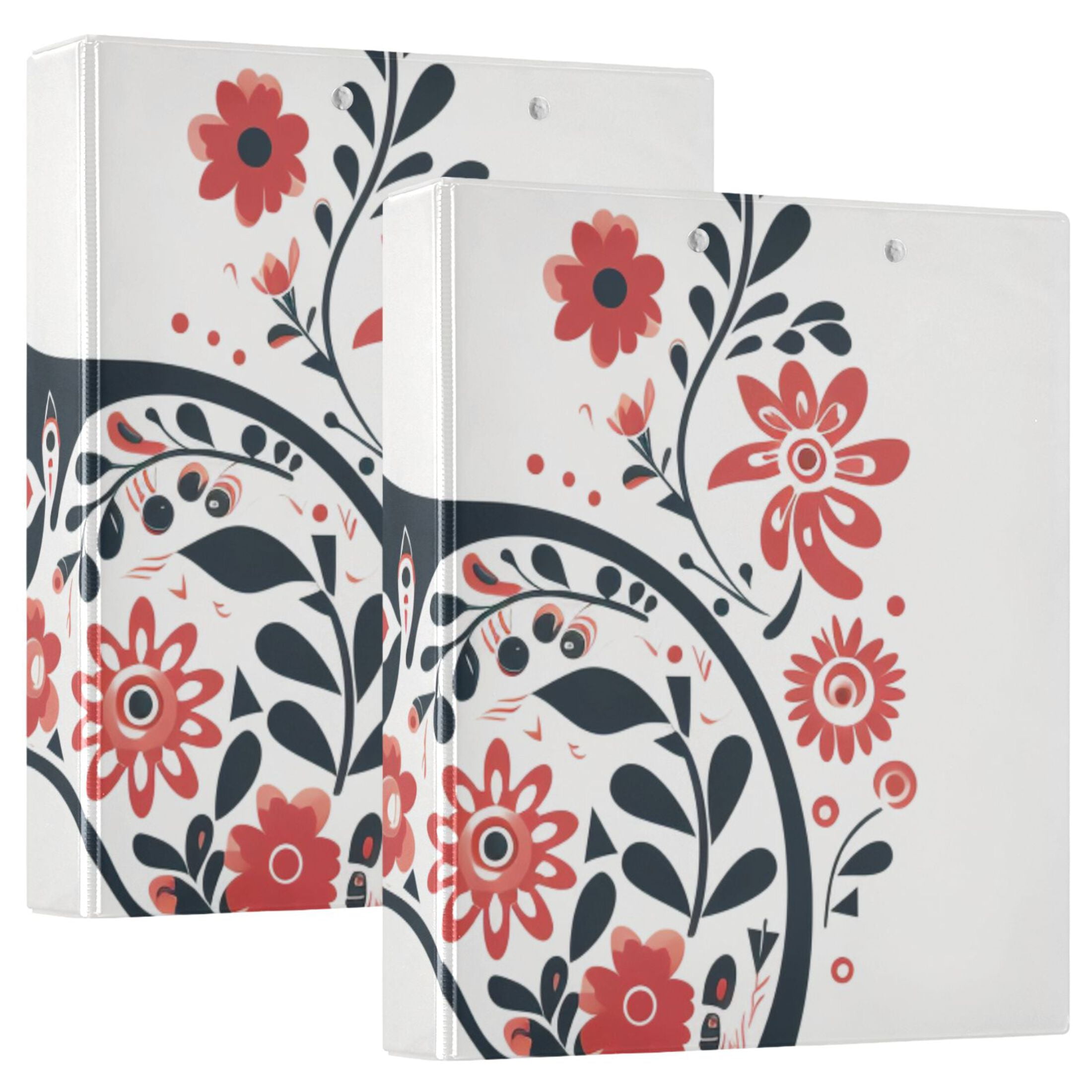 Cat Floral Flowers 3 Ring Binders 1.5 inch Hardcover File Folders with ...