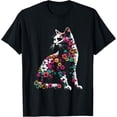 Cat Floral - Vintage Flowers Cat Kitten Lover T-Shirt- Classic Unisex ...