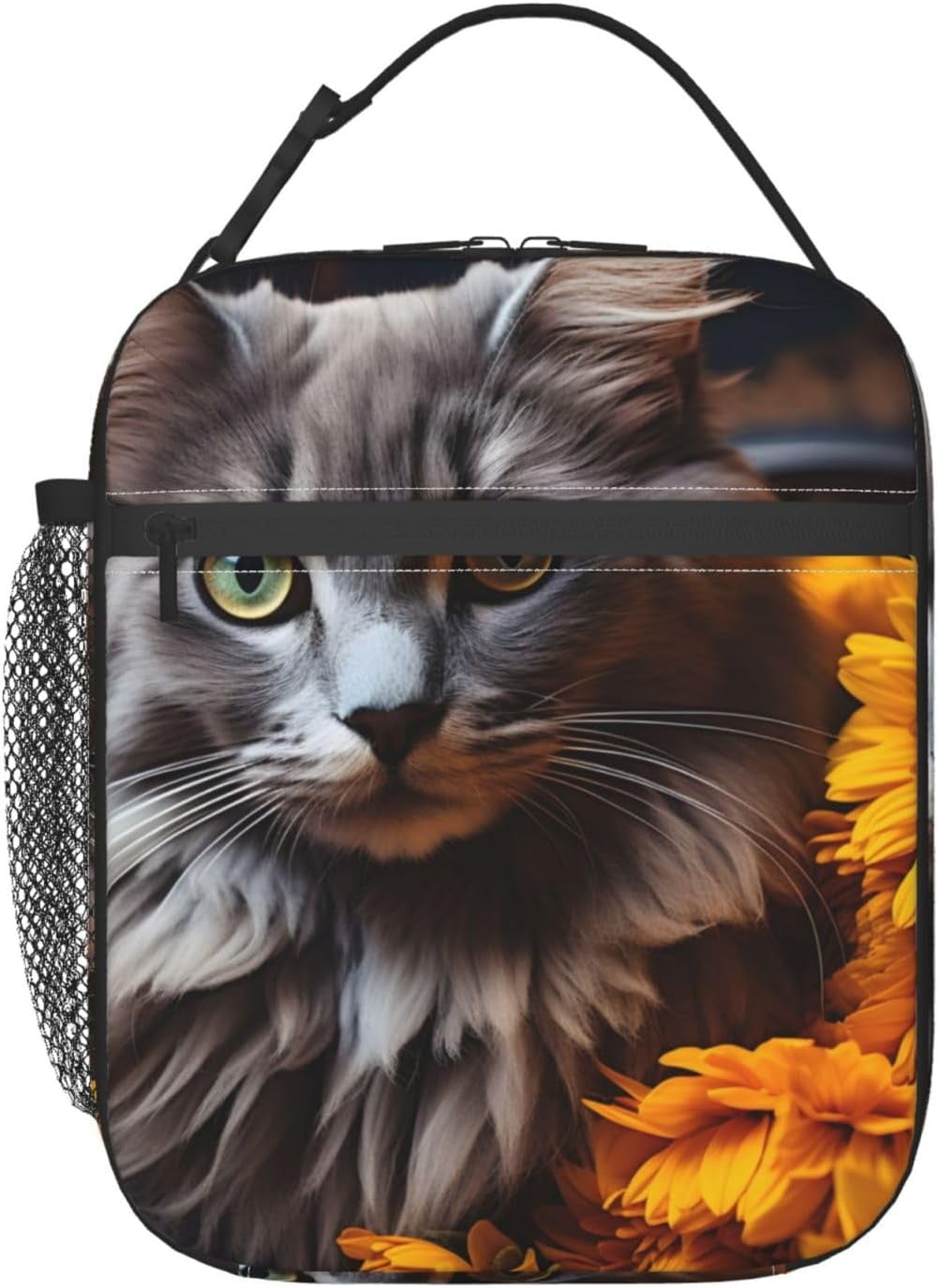 Cat Flower Lunch Bag Lunch Box Insulated Lunchbox Space Cooler ...