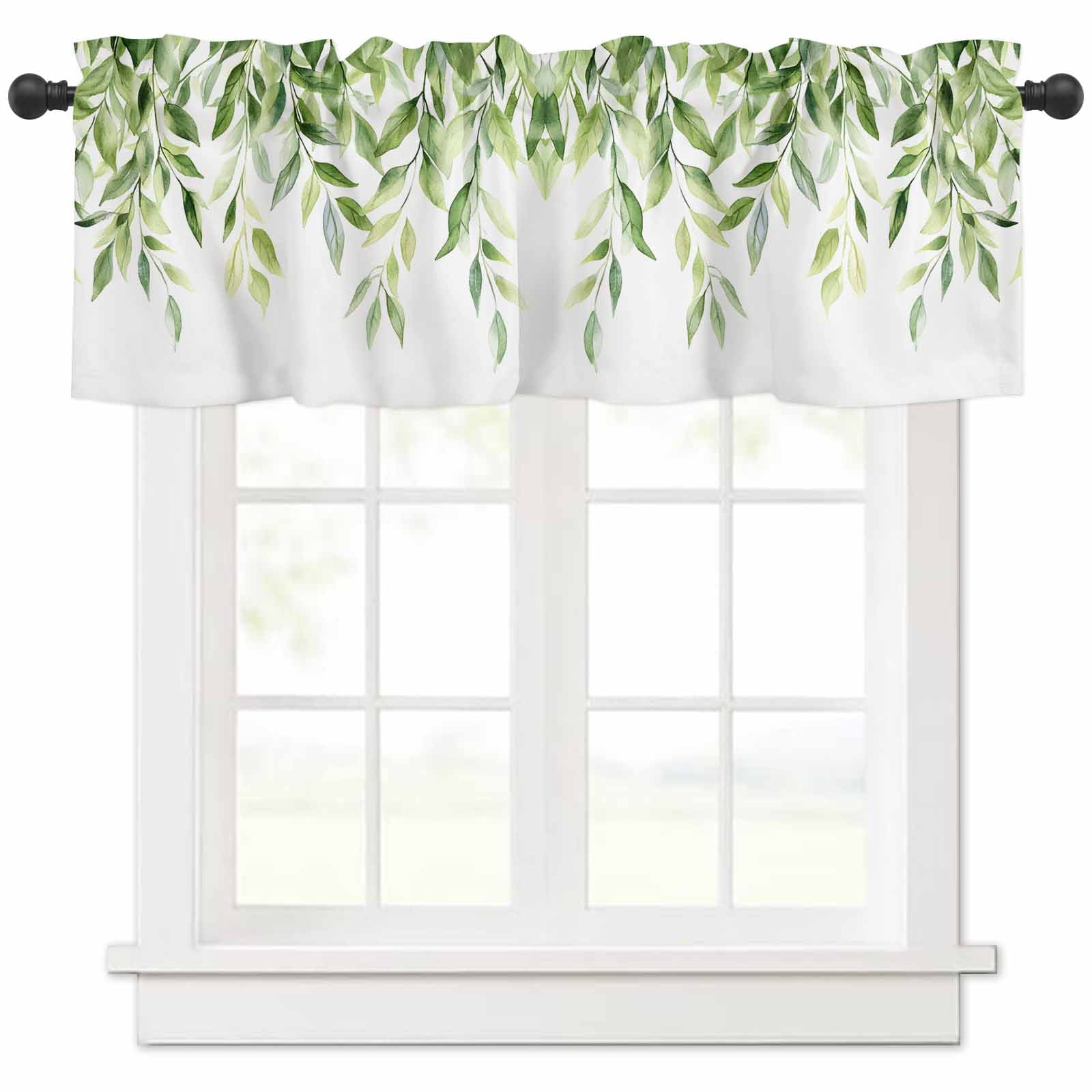 Cat Flower Valances for Windows Farmhouse Kitchen Curtains Valances Rod ...