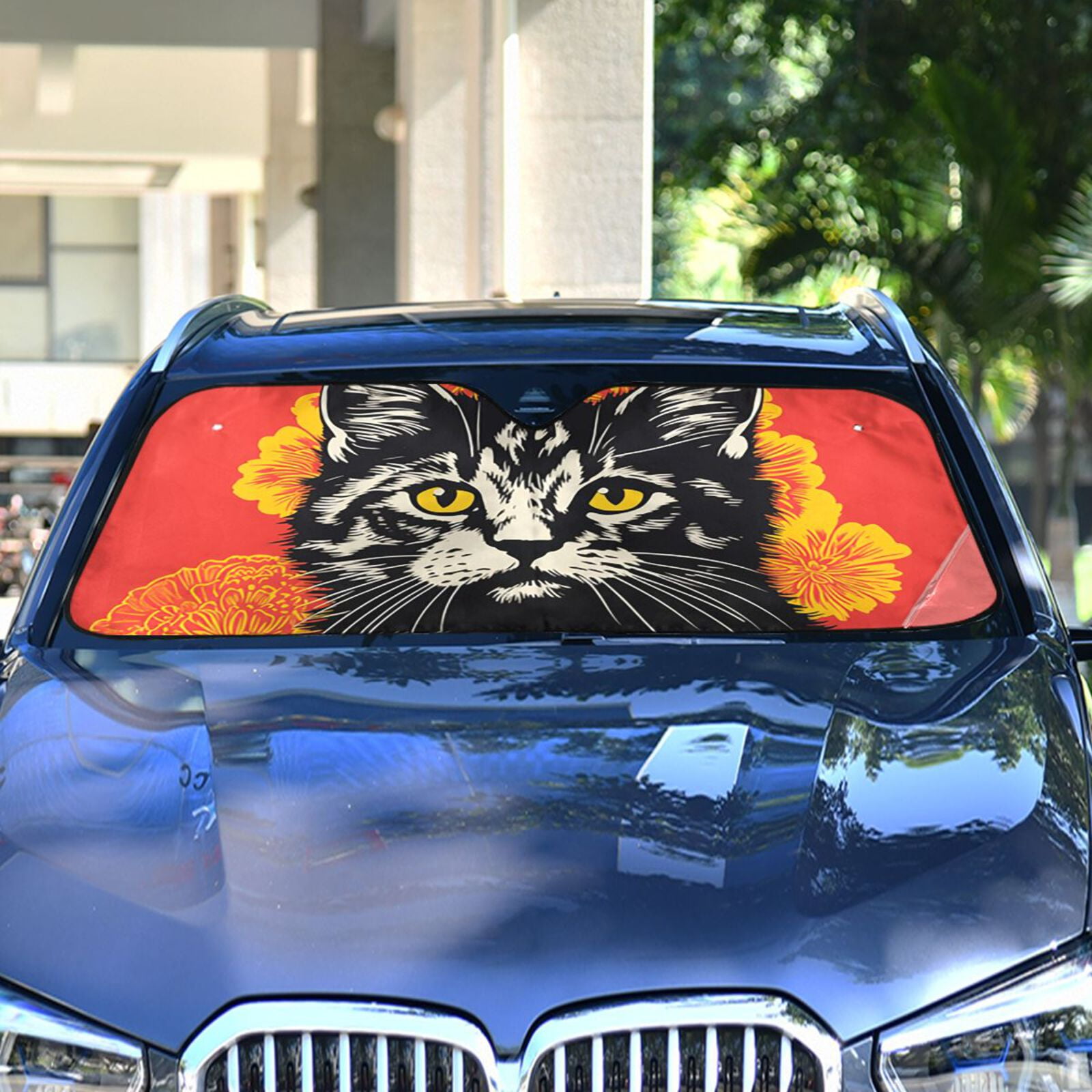 Cat Flowers Automotive Front Car Windshield Sun Shade Reflector ...