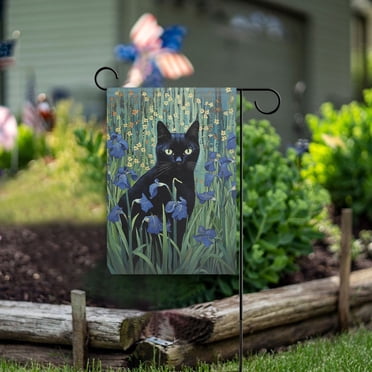 Toland Home Garden Flower Cat Flower Cat Flag Double Sided 12x18 Inch ...