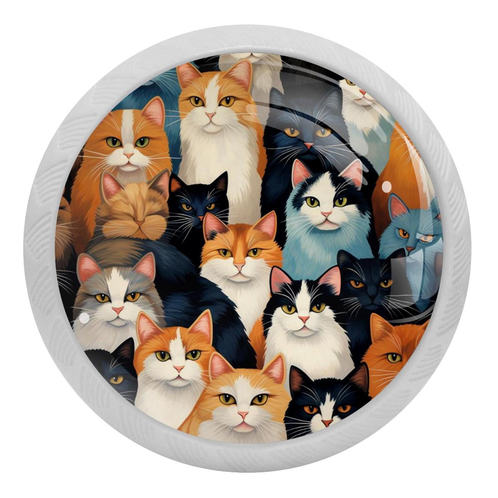 Cat Fluorescent Drawer Pulls: Round 4-Pack with Glow-in-the-Dark Knobs ...