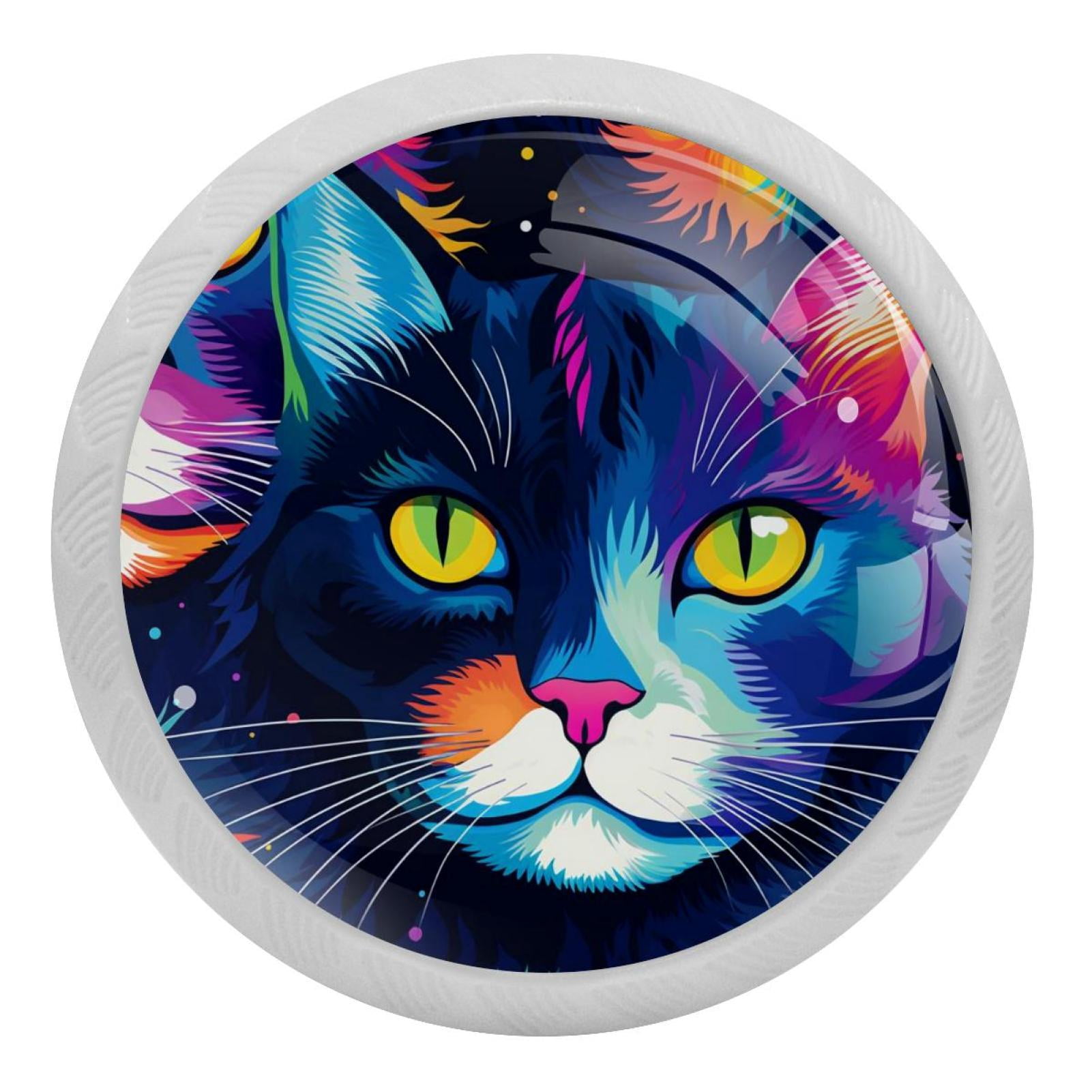 Cat Fluorescent Drawer Pulls with Screws: Round 4-Pack - Glow-in-the ...