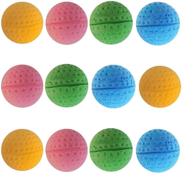 Bouncy Small Pet Foam Ball, Cats and Dogs Sponge Soccer Toy, 12 Pack ...