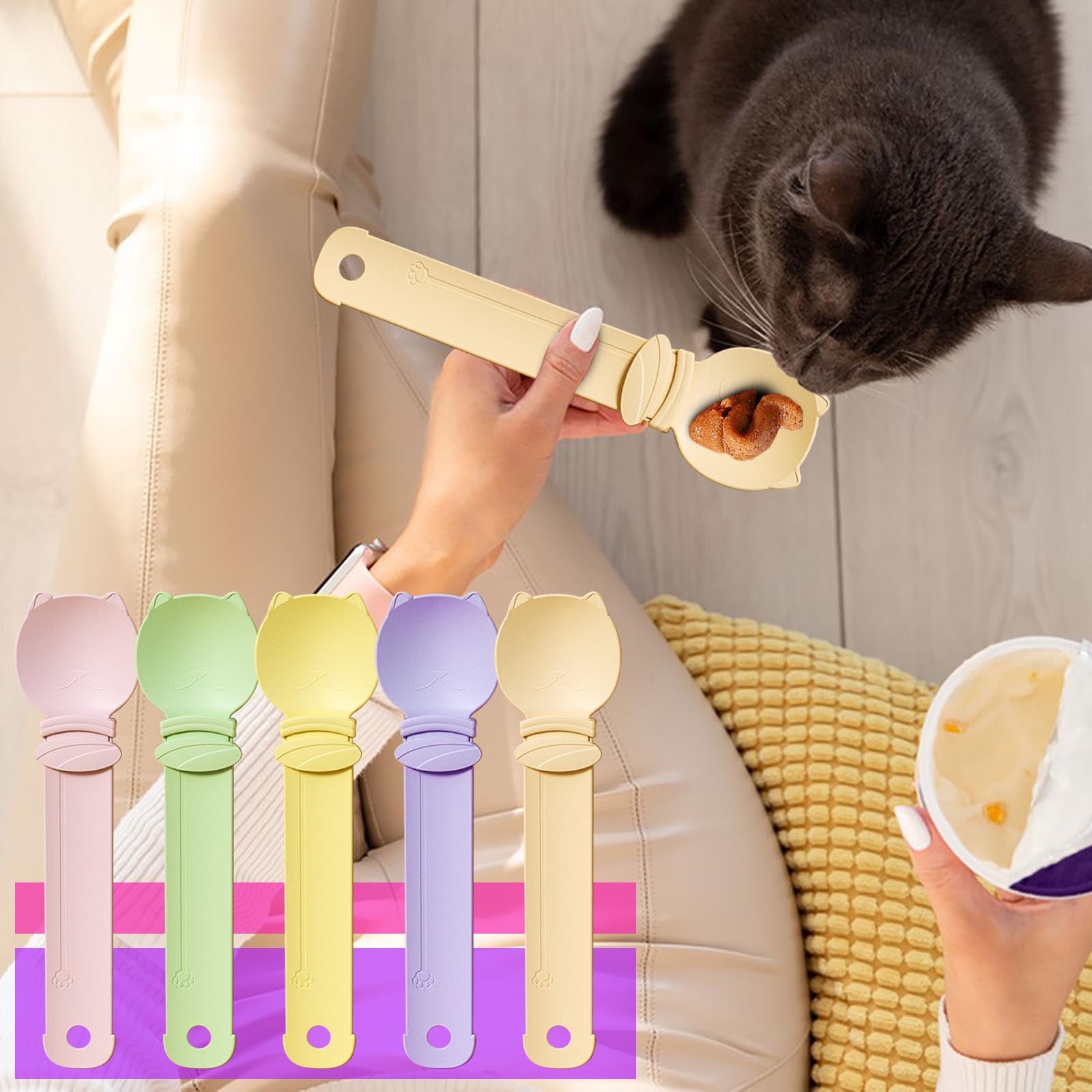Cat Food Bar Squeezer Feeding Spoon Dispenser with Ergonomic Handle ...