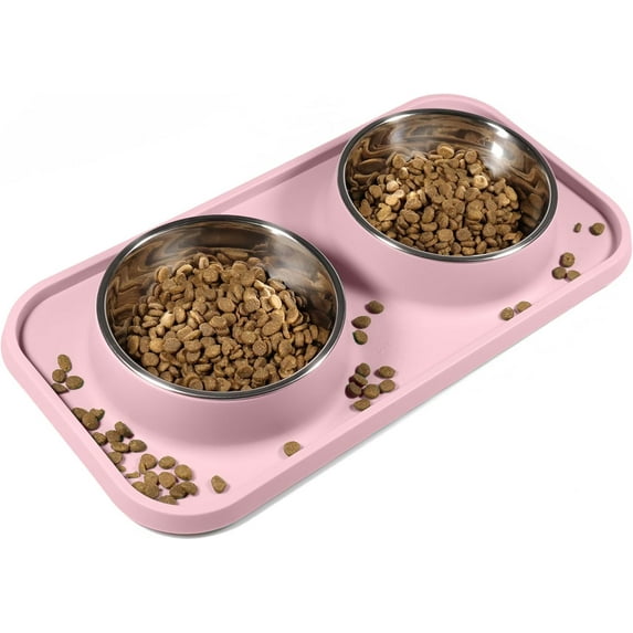 Cat Food Bowls, Cat Bowls Non-Skid and Non-Spill Silicone Pads with PP ...