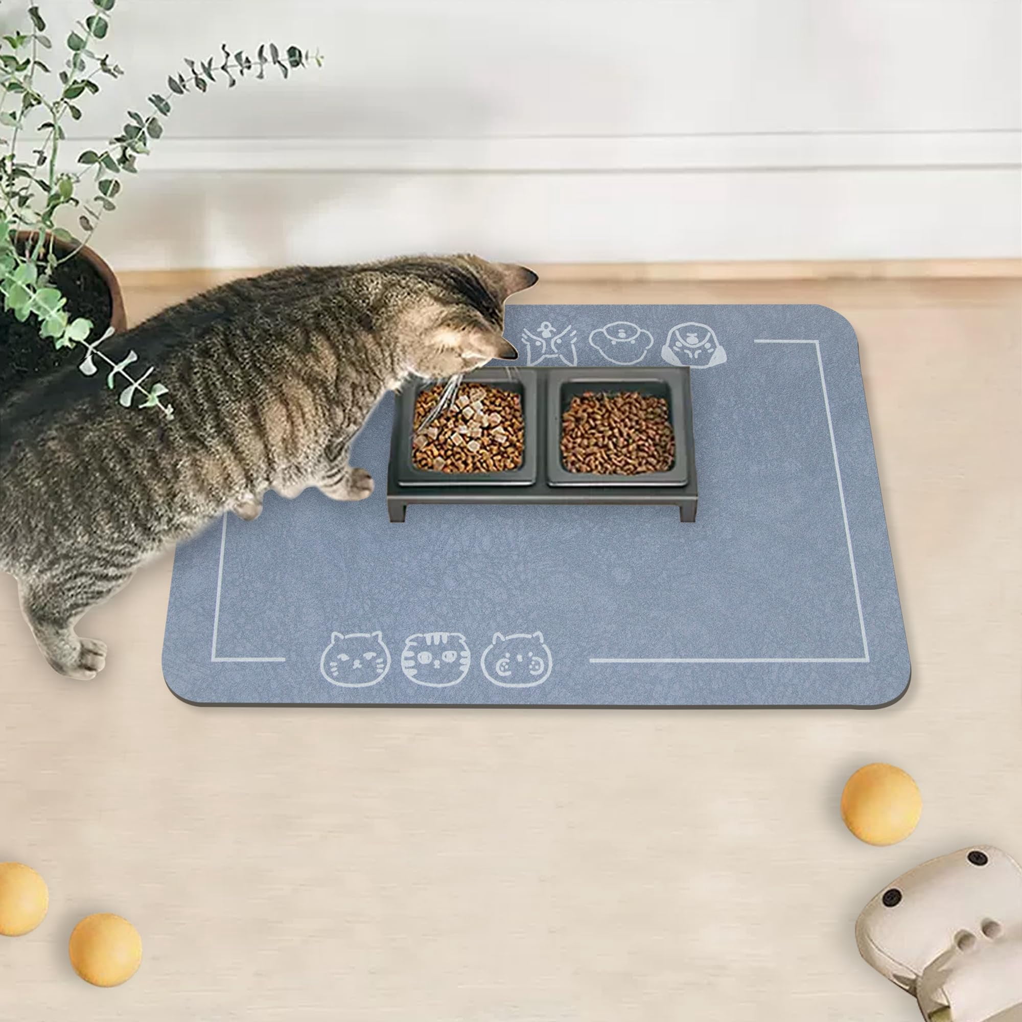 Cat Food Mat for Pet Dog Feeting Mats, Cat Mat for Food and Water, Non ...
