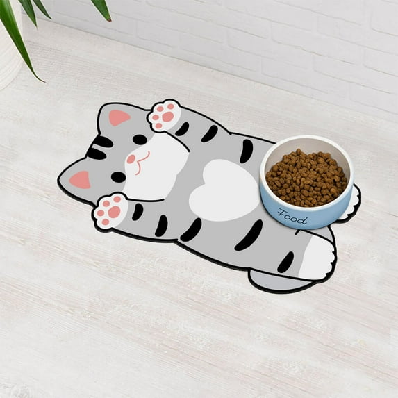 Cat Food Mat for Indoor Cats - No Stains Easy Clean Pet Supplies - Cat ...