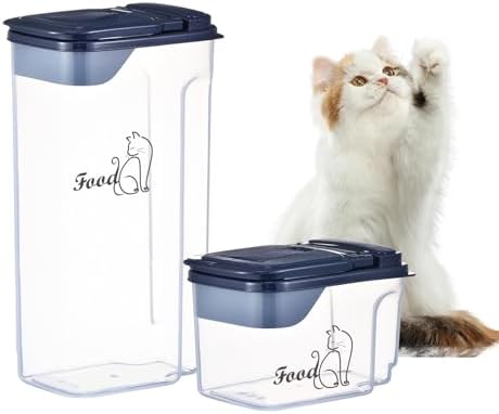 Cat Food Storage Combo (4L+1.5L), 2 Pcs Airtight Pet Food Containers ...