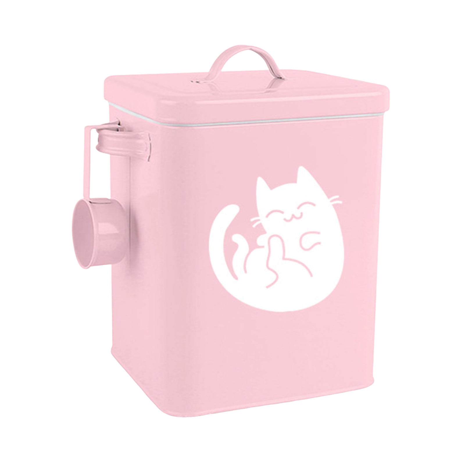 Cat Food Storage Container Airtight Galvanized Steel Pet Pantry Bucket ...