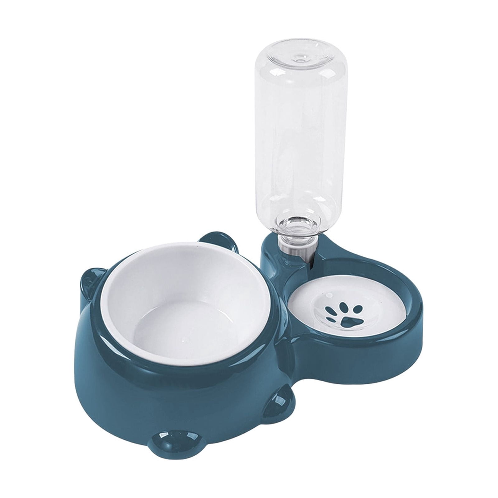 Cat Food and Water Bowl Set, Cute Plastic Raised Cat Bowl with ...