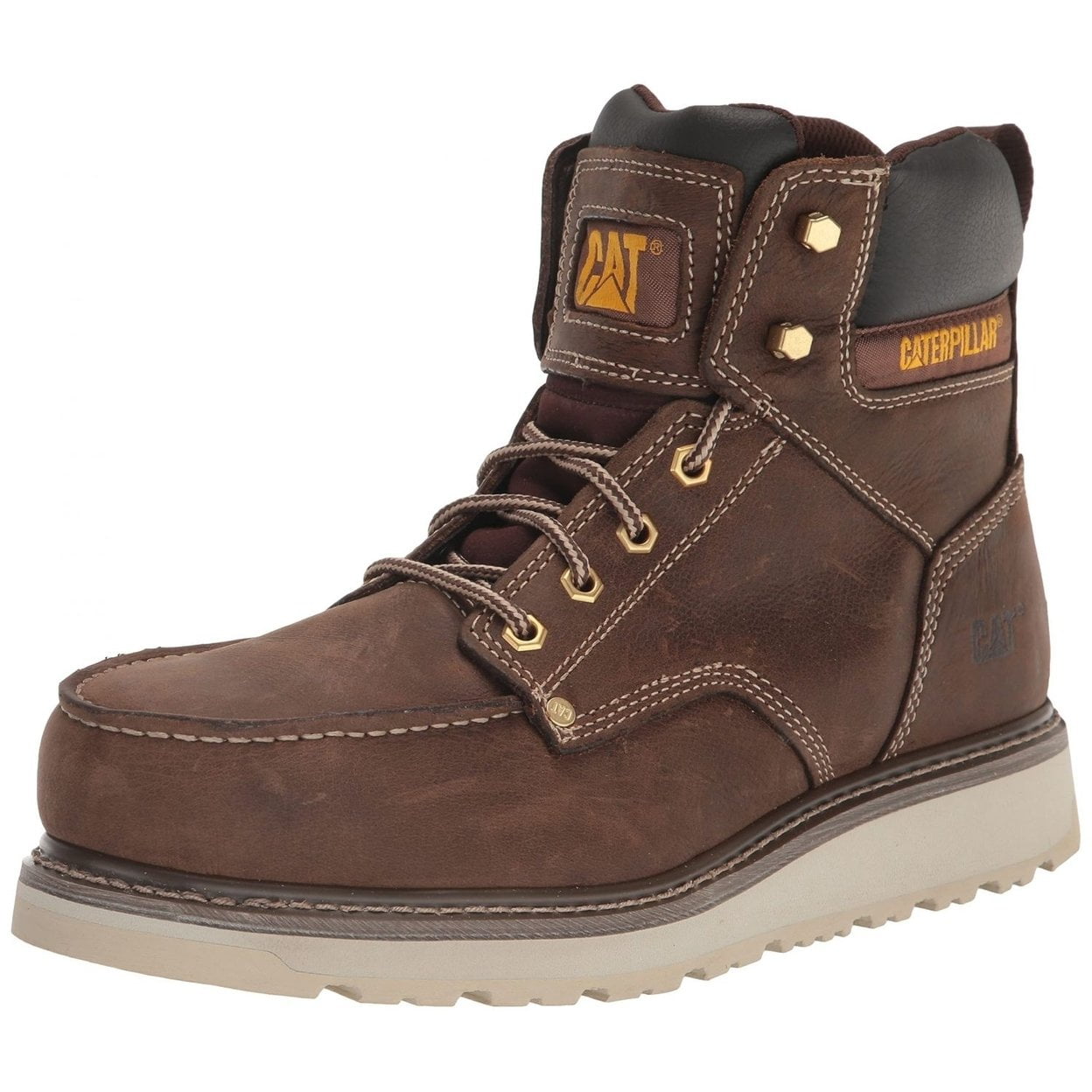 Cat Footwear Mens Calibrate Steel Toe Construction Boot LEATHER BROWN ...