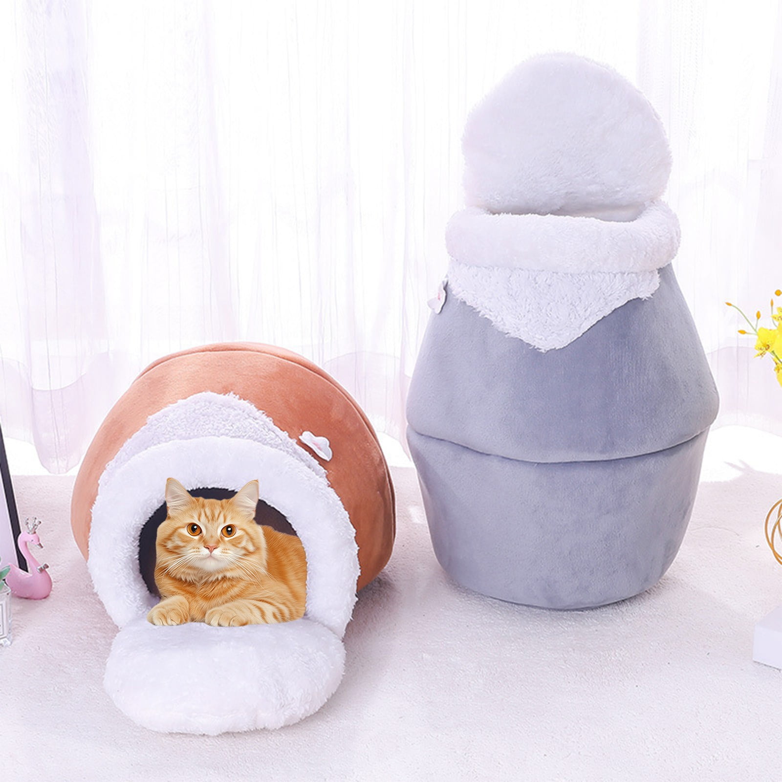 Cat Fossa Bed, Foldable Cat House, Thick Insulation, Closed Design, for ...