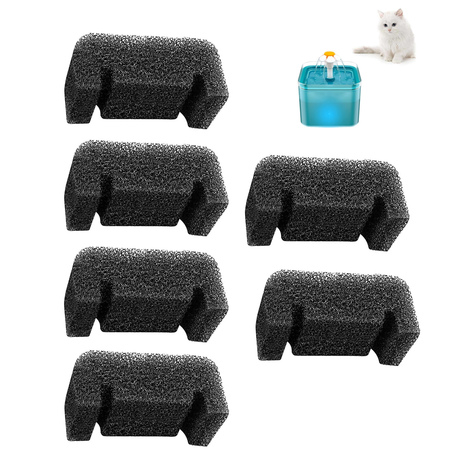 Cat Fountain Filter Replacement, Qzbhct Upgraded Sponge Foam Filter for ...