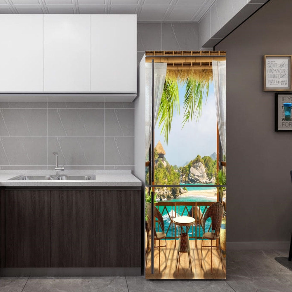 Cat Fridge Refrigerator Stickers Wall Decorative Vinyl Wallpaper For ...