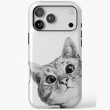 Cat Funny Cute Animal Pet Art Cover for iPhone 11 12 13 14 15 16 17 Pro ...