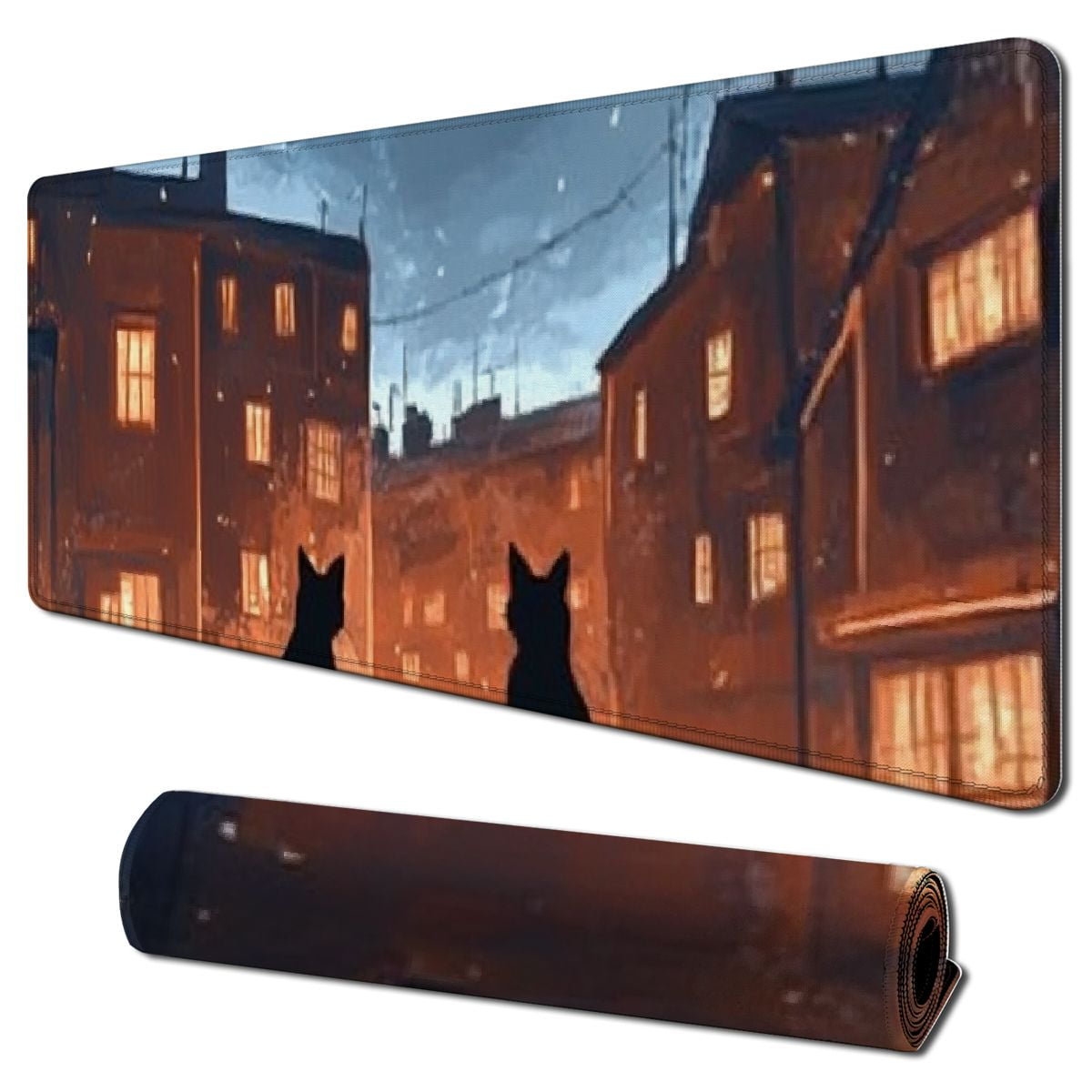 Cat Gaming Mouse Pad Desk Mat, Large Anime Cartoon Cat Desk Pad Desk ...