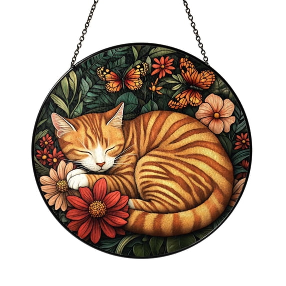 Cat Garden Window Suncatcher – Decorative Glass Style Art - Walmart.com