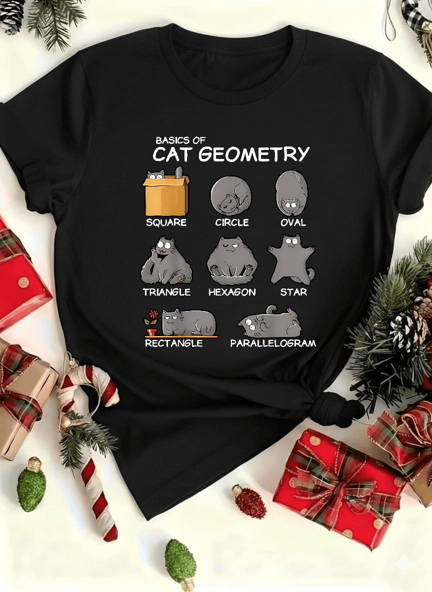 Cat Geometry Math Nerdy Equation Funny Feline Humor Unisex T-shirt ...