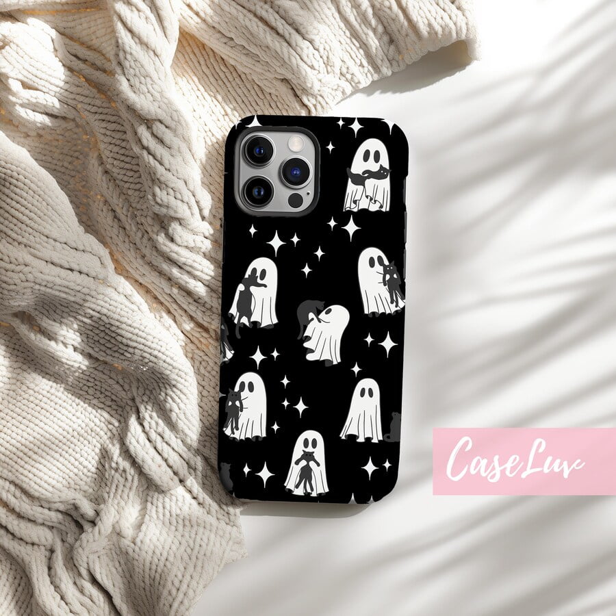 Cat Ghost Themed Halloween Party Protective Phone Case 11 12 13 14 15 ...