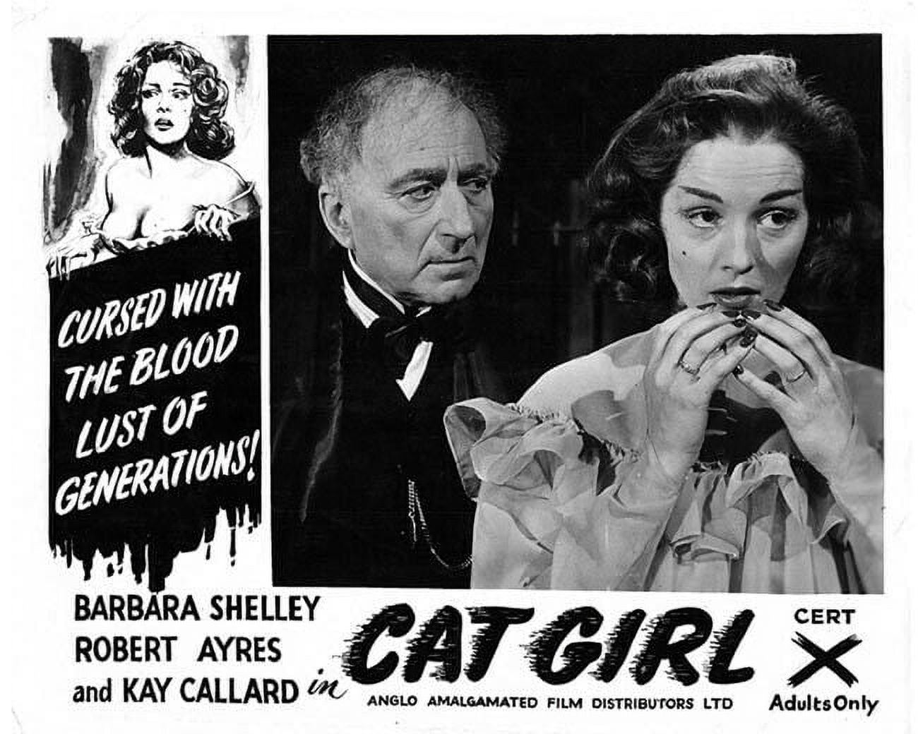 Cat Girl vintage art Barbara Shelley looks frightened Robert Ayres 8x10 ...