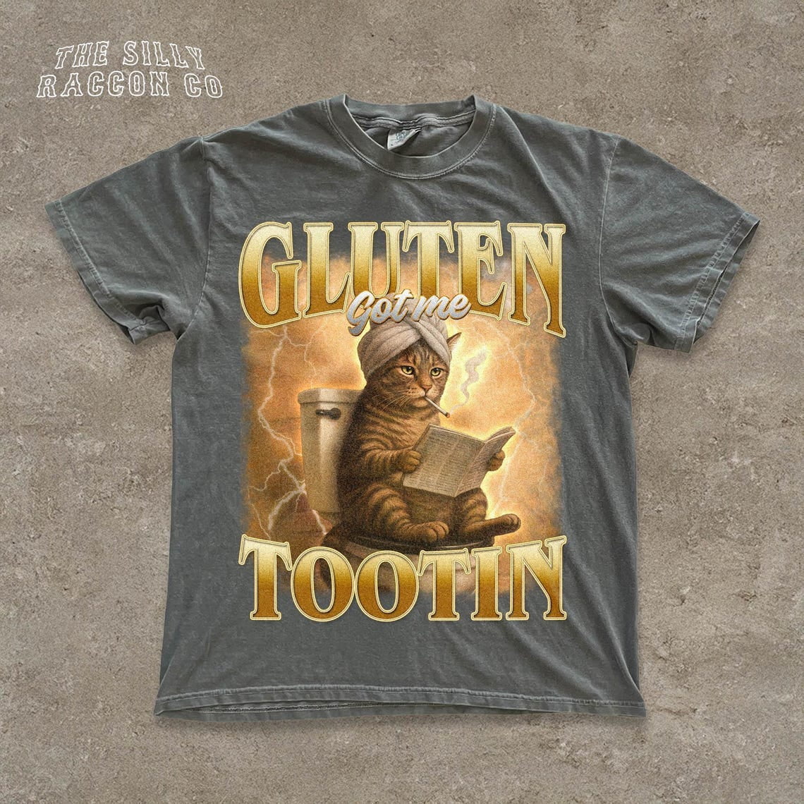 Cat Gluten Got Me Tootin IBS Weirdcore Top Tummy Ache Retro Celiac ...