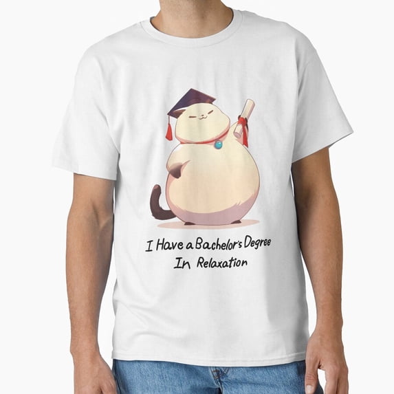 Cat Graduate Bachelor's Degree In Relaxation Shirt, Graduation Graphic ...