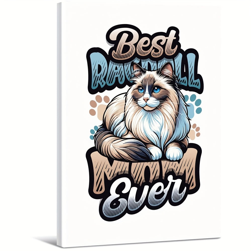 Cat Graphic With Best Rascal Ever Text Large Wooden Framed Wall Art ...