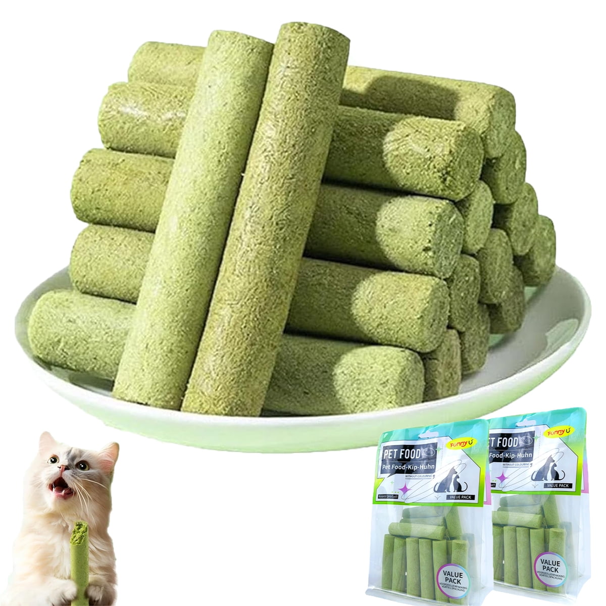 Cat Grass Teething Stick Cat Treats, Cat Grass Sticks for Indoor Cats ...